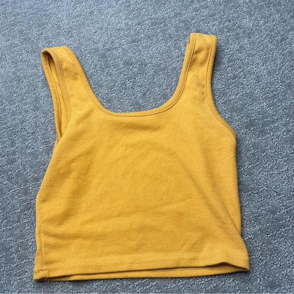 Tops | Yellow Crop Tank Top | Poshmark